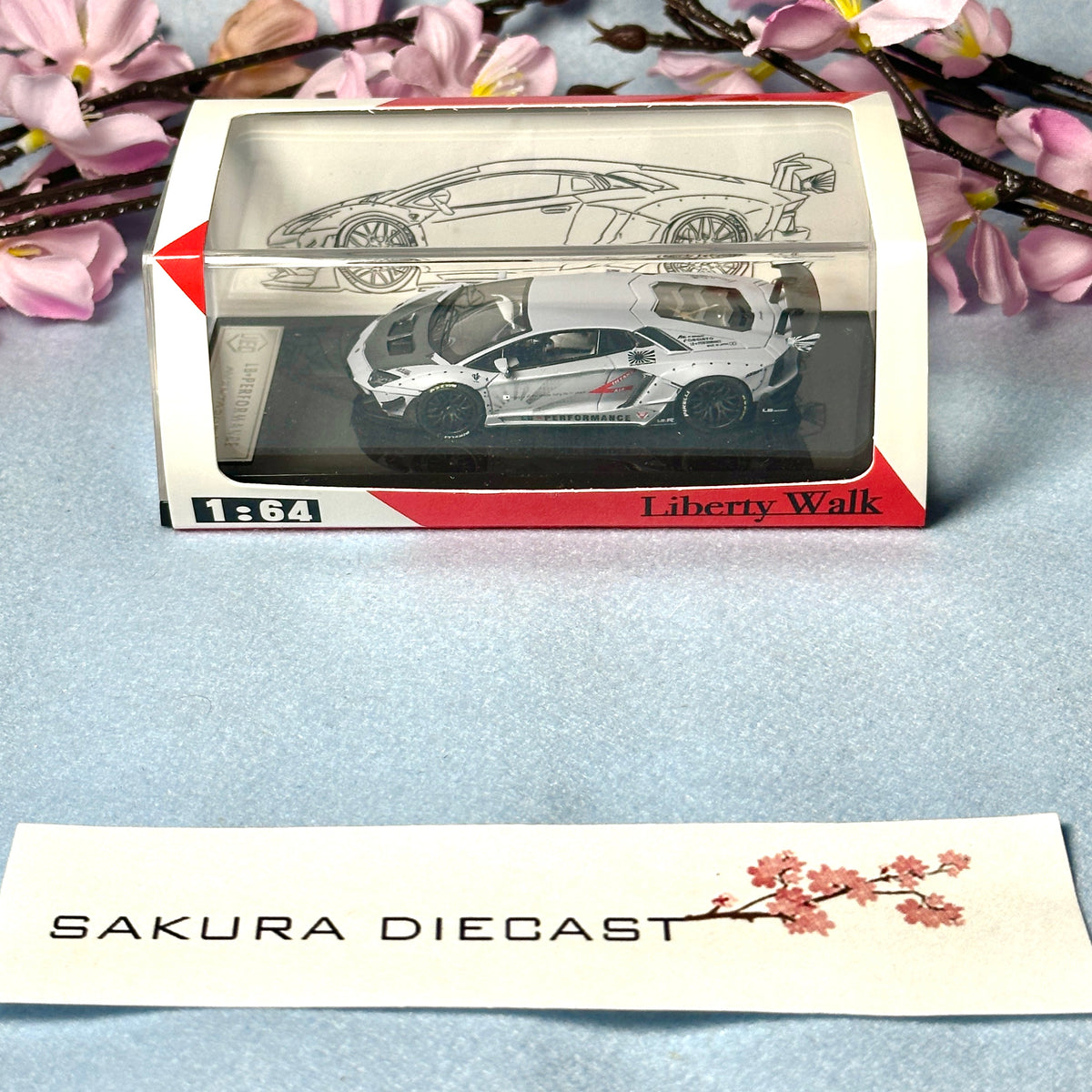 1/64 Liberty Walk Lamborghini Aventador (grey) – Sakura Diecast