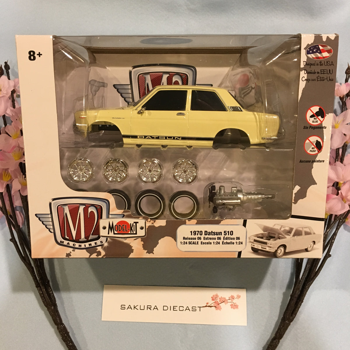 1/24 M2 Auto Japan 1970 Datsun 510 model kit (tan) – Sakura Diecast