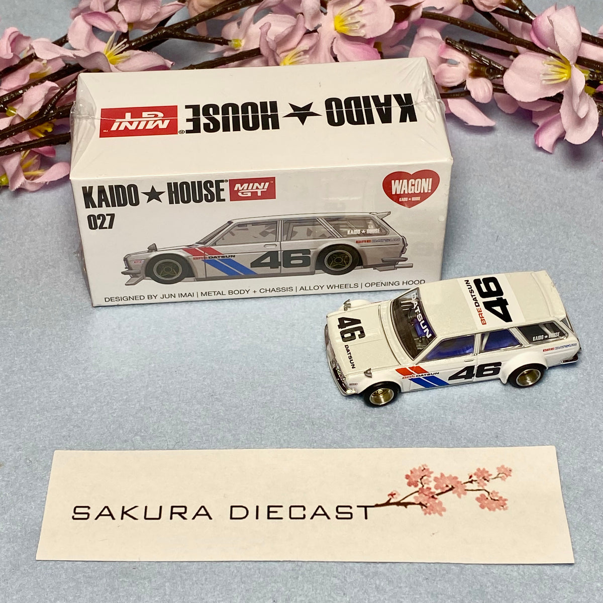 1/64 Mini GT Kaido-House Datsun 510 Wagon 027 (BRE white) – Sakura Diecast